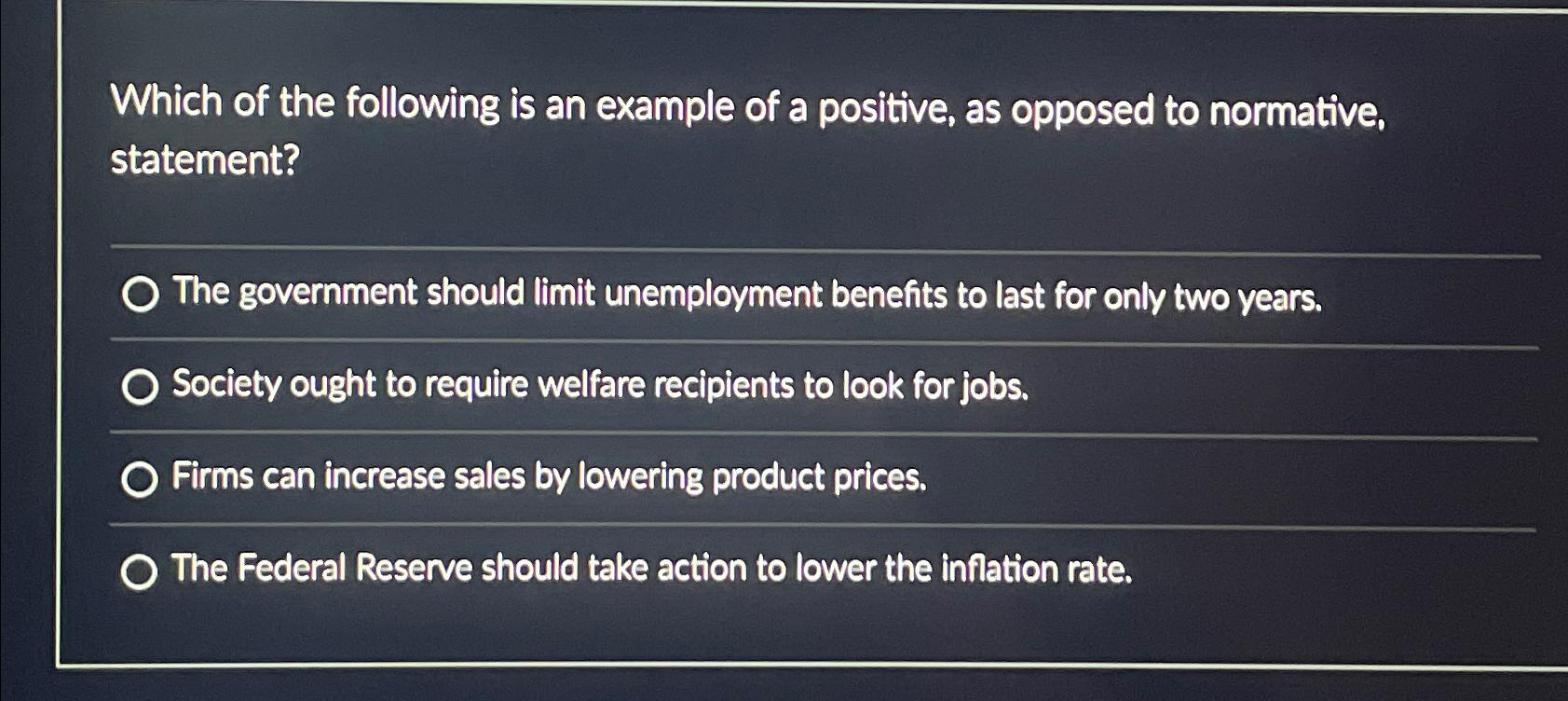 Solved Which of the following is an example of a positive, | Chegg.com