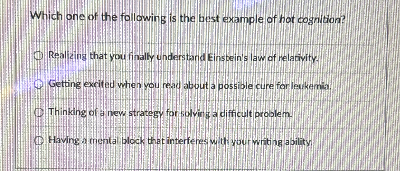 Solved Which one of the following is the best example of hot | Chegg.com