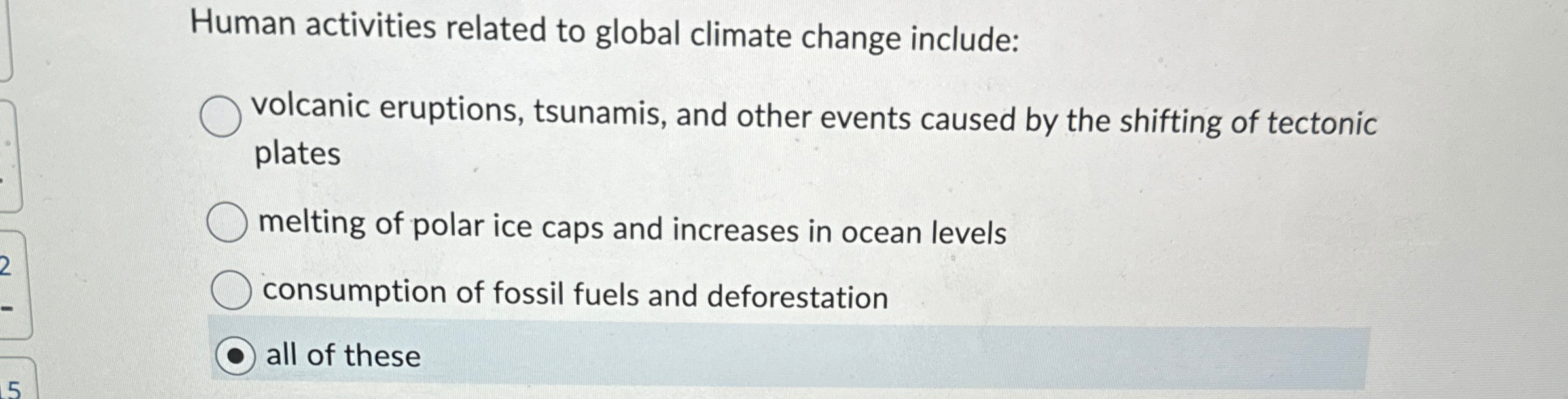 Solved Human activities related to global climate change | Chegg.com