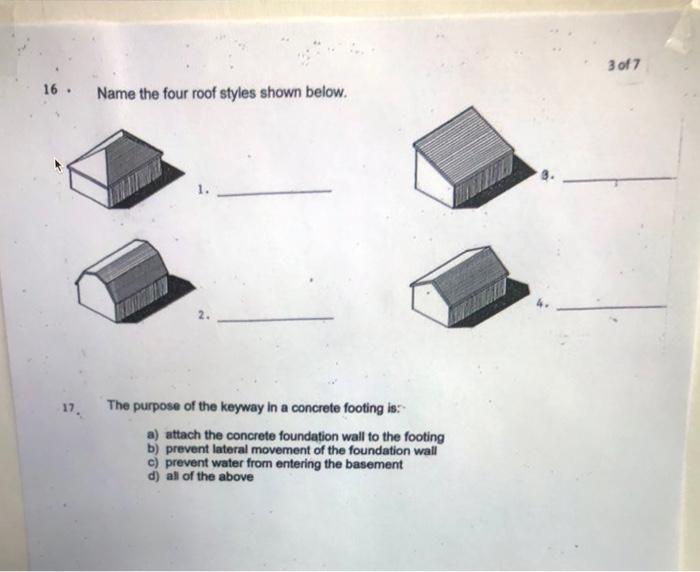 Solved 5. Define the following terms: Treads Riser Stringer: | Chegg.com