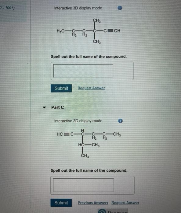 Solved 2-1007) Interactive 3D display mode CH H.CO -C-CECH | Chegg.com