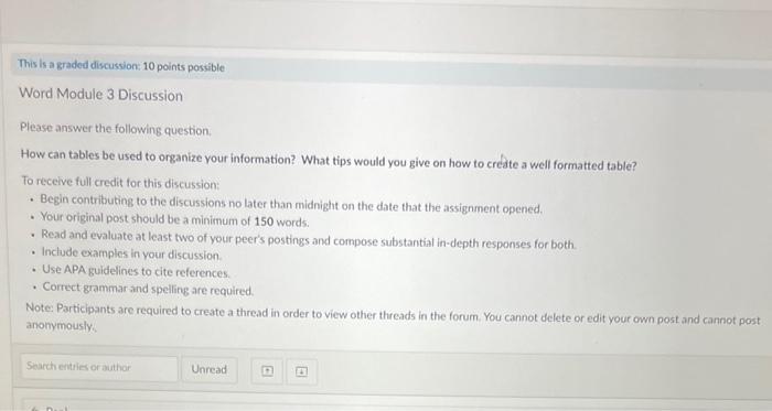 Solved Word Module 3 Discussion Please answer the following | Chegg.com