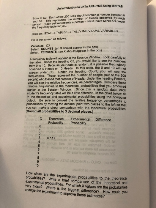 Solved An Introduction to DATA ANALYSIS Using MINITAB | Chegg.com