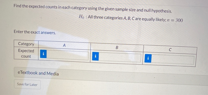 Find the expected counts in each category using the | Chegg.com