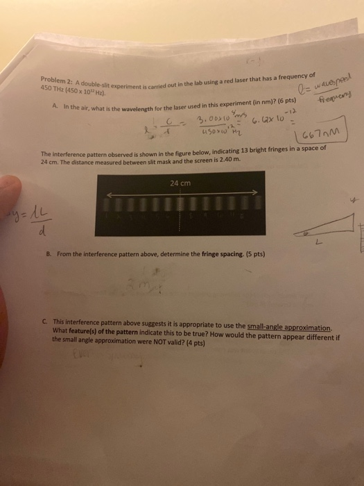 Solved Problem 2: A double 450 THz (450 x 10Hz). perimentis | Chegg.com
