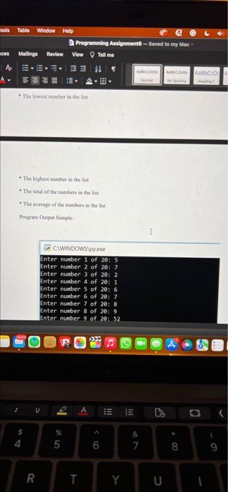 Solved Tools Table Window Help Programming Assignment -Seved | Chegg.com