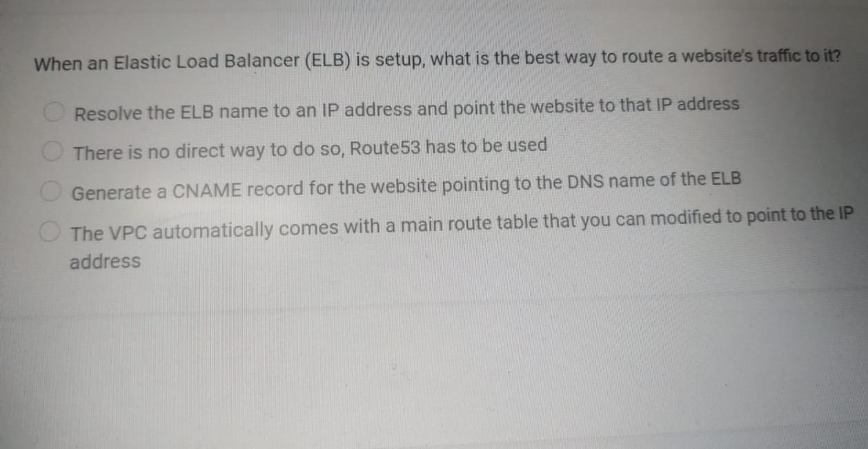 Solved When an Elastic Load Balancer (ELB) ﻿is setup, what | Chegg.com