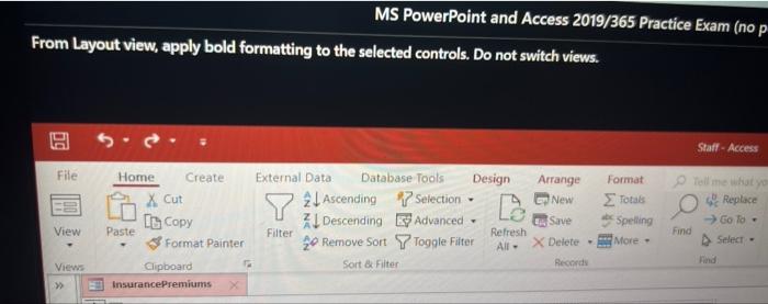 Solved From Layout view, apply bold formatting to the | Chegg.com