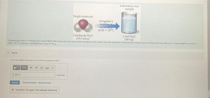 Solved Laboratory size sample Single molecule. Avogadro's | Chegg.com