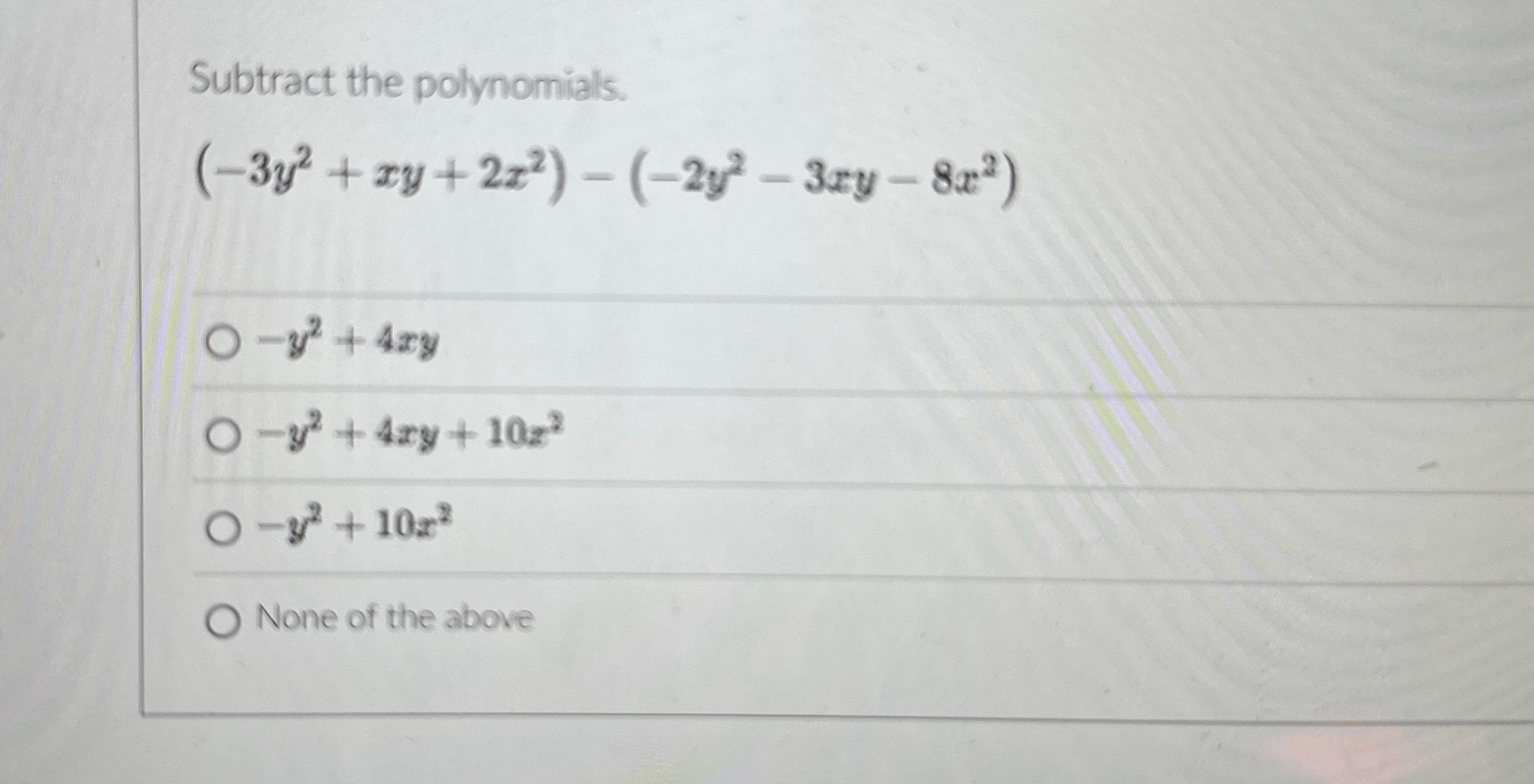 Solved Subtract the | Chegg.com