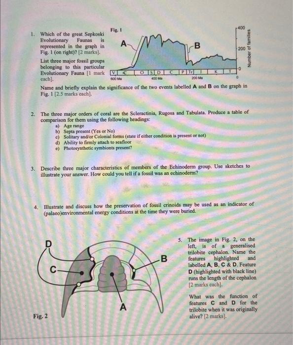 Solved 1. Which of the great Sepkoski Evolutionary Faunas is | Chegg.com