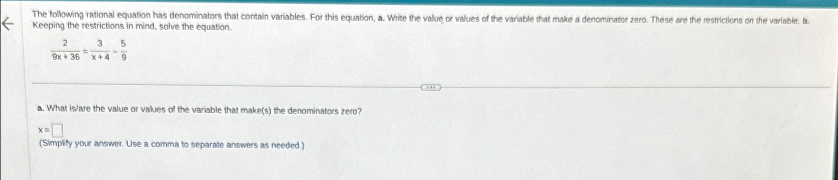 Solved Keeping the restrictions in mind, solve the | Chegg.com