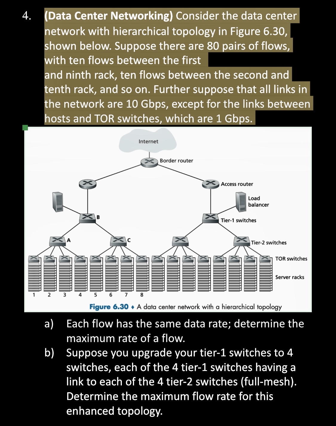 Solved (Data Center Networking) ﻿Consider the data center | Chegg.com