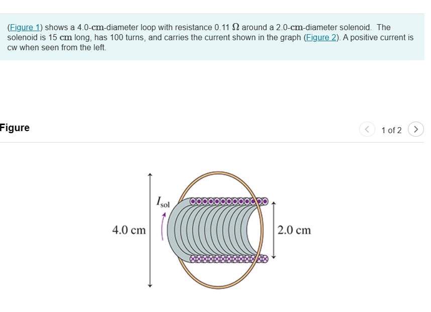 Solved (Figure 1) ﻿shows a 4.0-cm-diameter loop with | Chegg.com