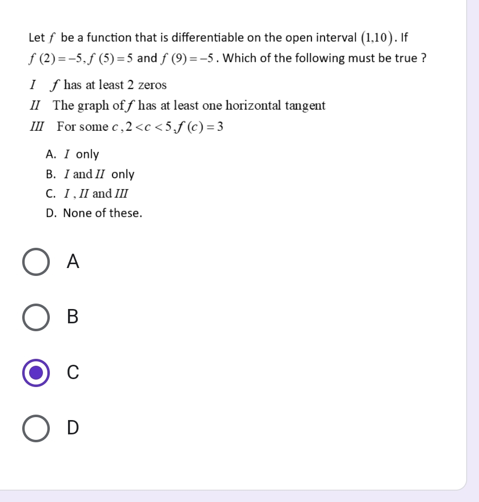 Solved Let f ﻿be a function that is differentiable on the | Chegg.com