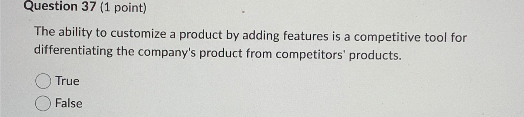 Solved Question 37 (1 ﻿point)The ability to customize a | Chegg.com