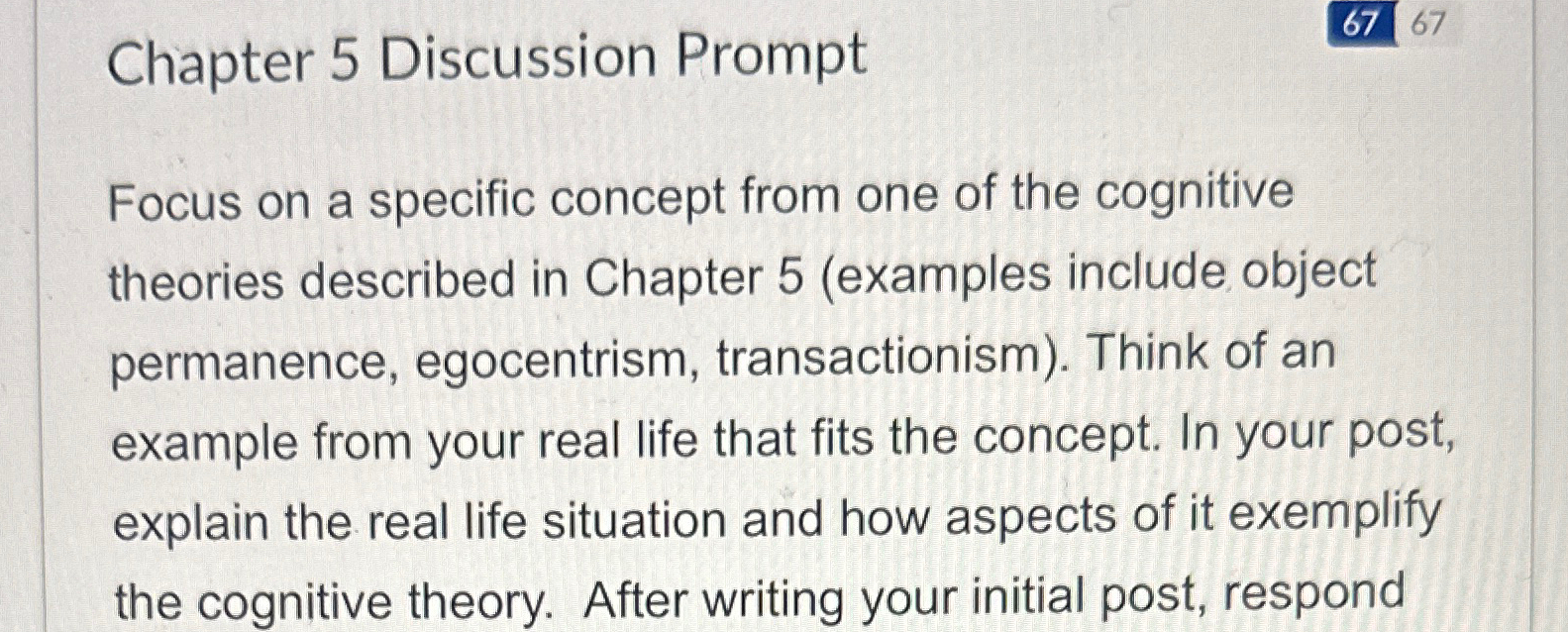 Solved Chapter 5 ﻿Discussion PromptFocus on a specific | Chegg.com