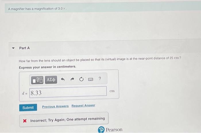 Solved A magnifier has a magnification of 3.0X. Part A How | Chegg.com