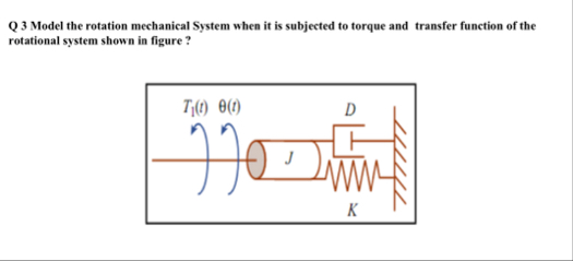 Solved Q 3 ﻿Model the rotation mechanical System when it is | Chegg.com