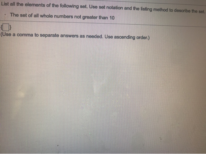 Solved List all the elements of the following set. Use set | Chegg.com