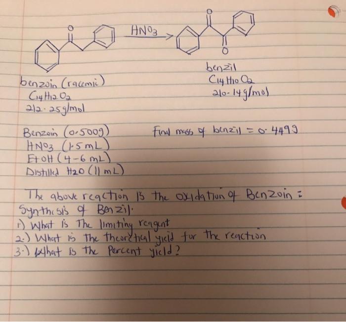 Solved AN03 benzil benzoin (racemie) C14 H10 OQ C14 H12 O2 | Chegg.com