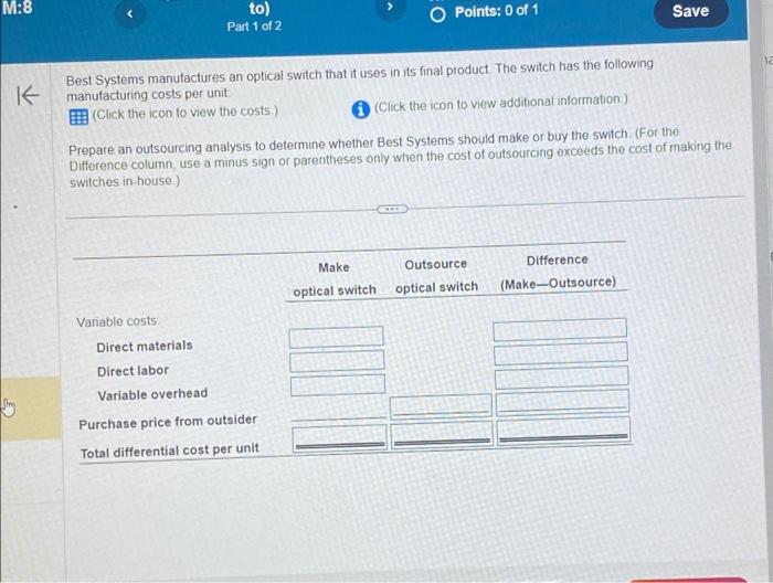 Solved Best Systems manufactures an optical switch that it | Chegg.com