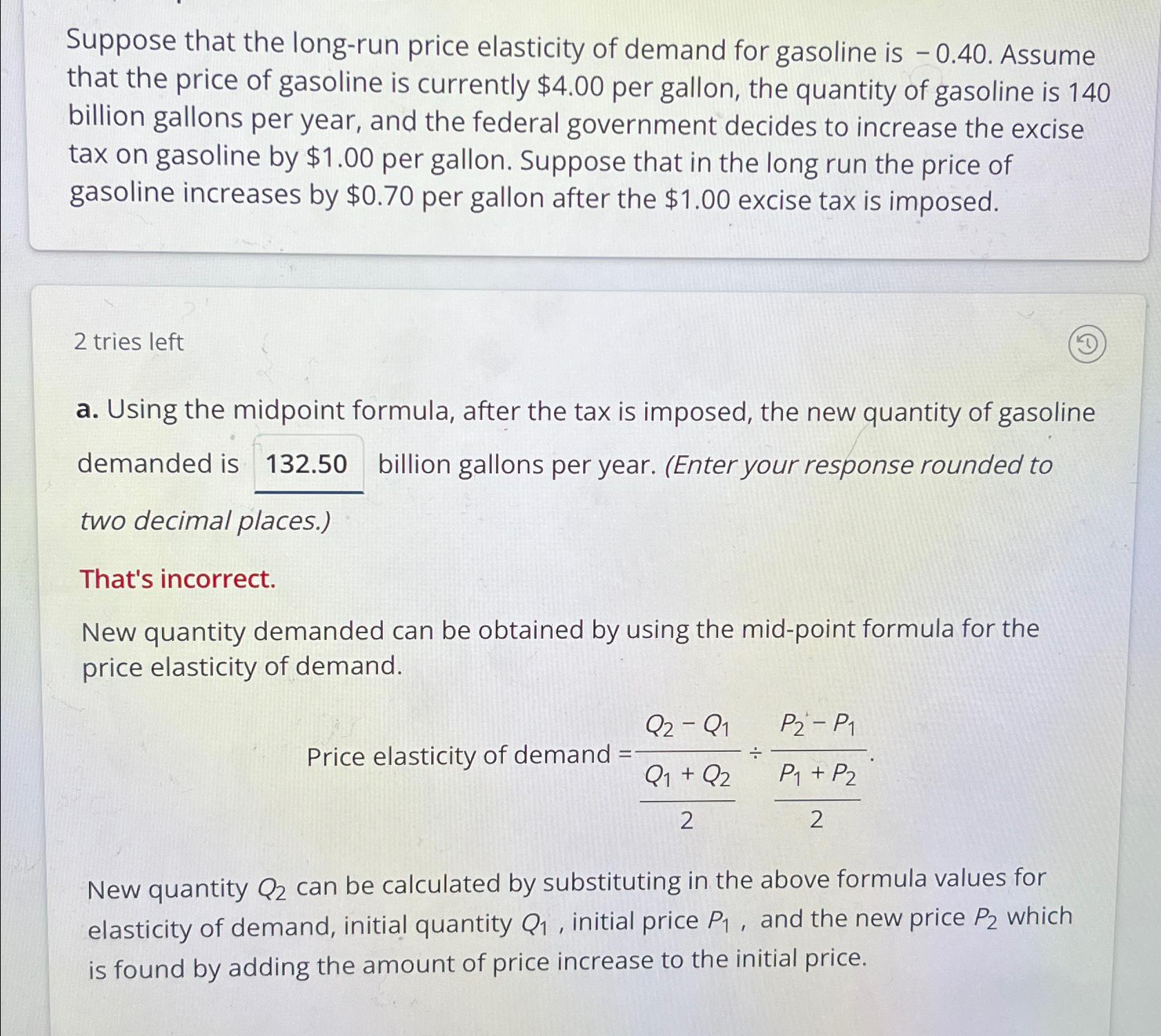 Solved Suppose that the long-run price elasticity of demand | Chegg.com