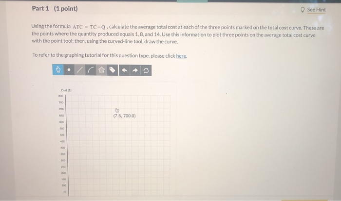 Solved Part 1 (1 point) See Hint Using the formula ATC = | Chegg.com