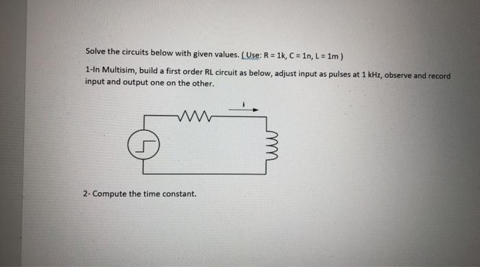 Solved Solve the circuits below with given values. ( Use: | Chegg.com