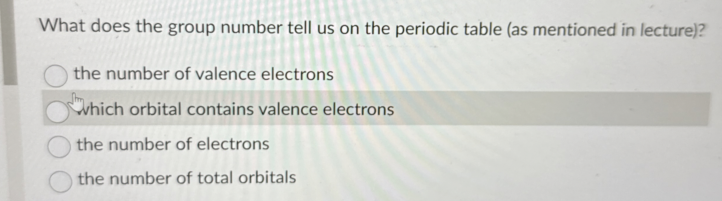 What does the group number tell us on the periodic | Chegg.com