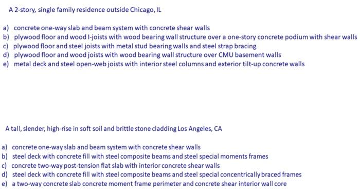 Solved - Indicate the best structural system for each- Give | Chegg.com Solved - Indicate the best structural system for each- Give | Chegg.com