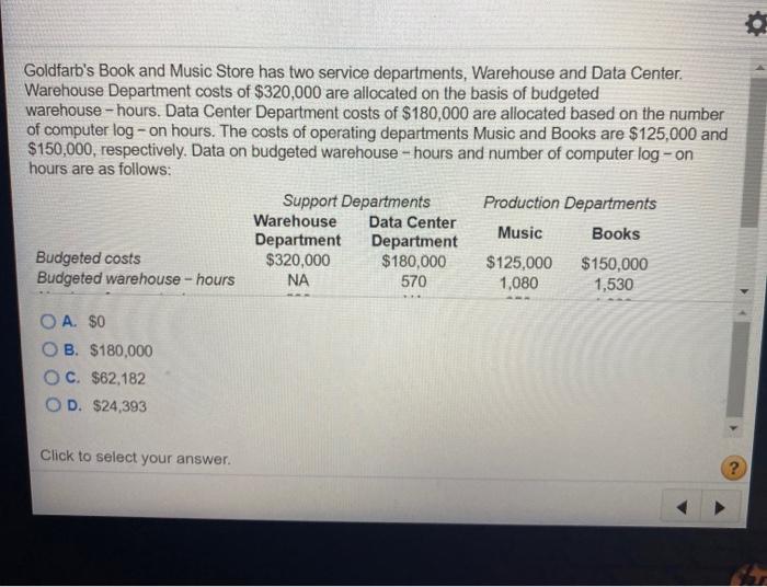 Solved Goldfarb's Book and Music Store has two service | Chegg.com