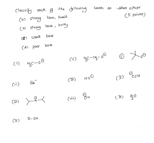 Solved Please help classifying each of the following bases | Chegg.com