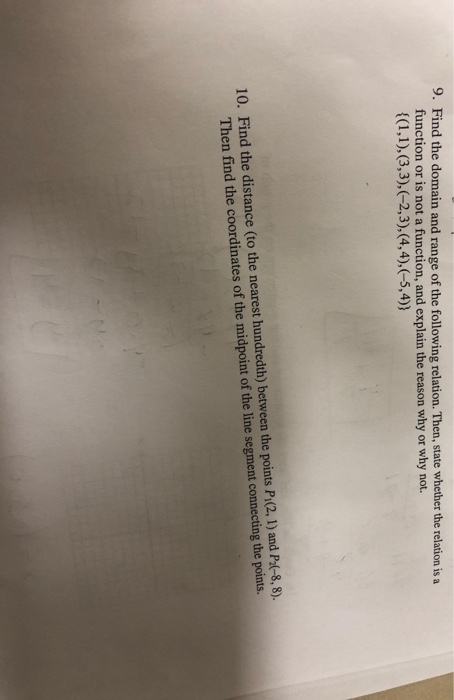 Solved 9. Find the domain and range of the following | Chegg.com