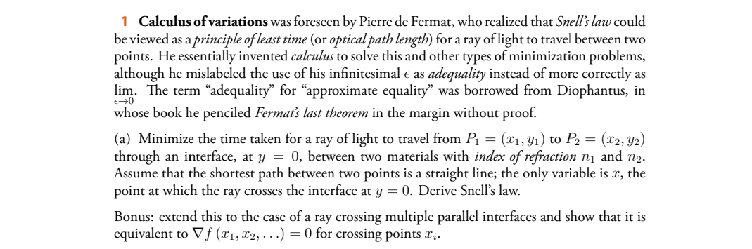 Solved 1 Calculus of variations was foreseen by Pierre de | Chegg.com