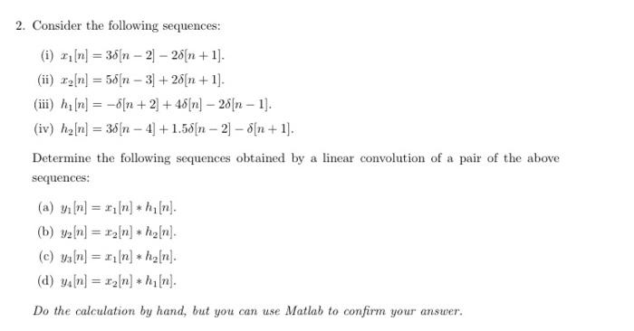 2. Consider the following sequences: (i) | Chegg.com