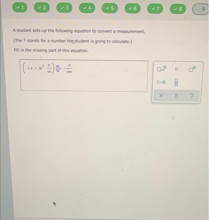 Solved 1 √2 3 4 5 6 7 8 9 A student sets up the | Chegg.com
