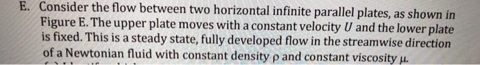 Solved E. Consider the flow between two horizontal infinite | Chegg.com