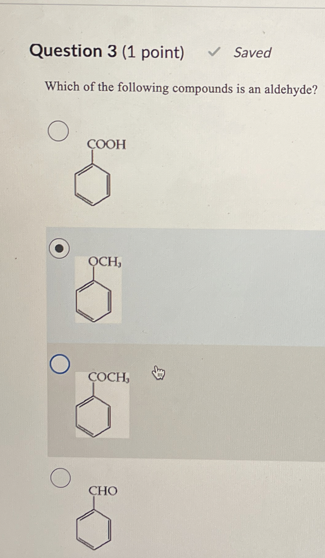 Solved Question 3 (1 ﻿point) ﻿SavedWhich of the following | Chegg.com