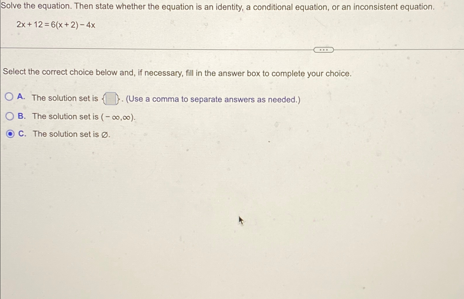 Solve the equation. Then state whether the equation | Chegg.com