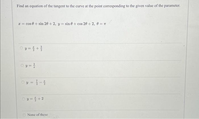 Solved Find the point(s) of intersection of the following | Chegg.com