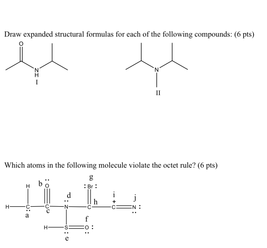 Solved Draw expanded structural formulas for each of the | Chegg.com