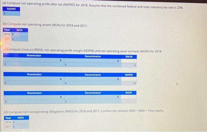 Solved Balance sheets and income statements for Costco | Chegg.com
