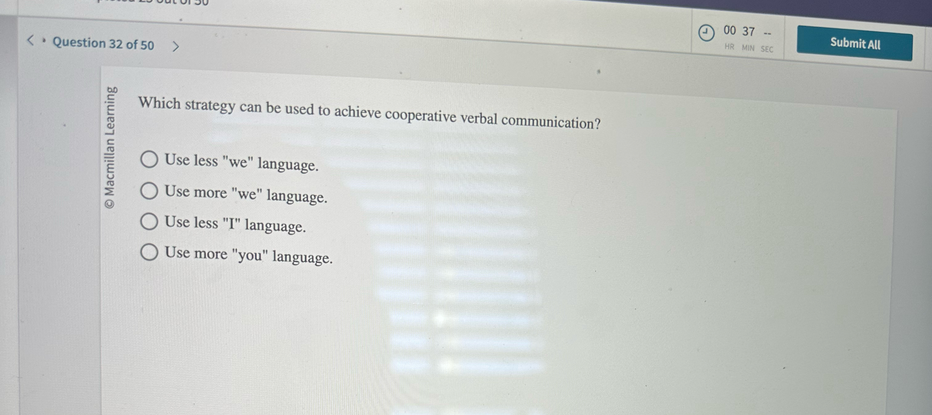 Solved Question 32 ﻿of 500037 -.HR MIN SECWhich strategy can | Chegg.com