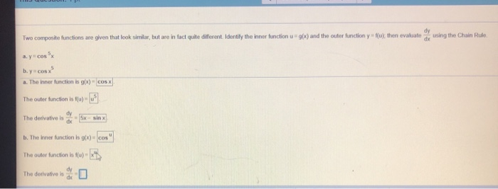 Solved Two composite functions are given that look similar, | Chegg.com