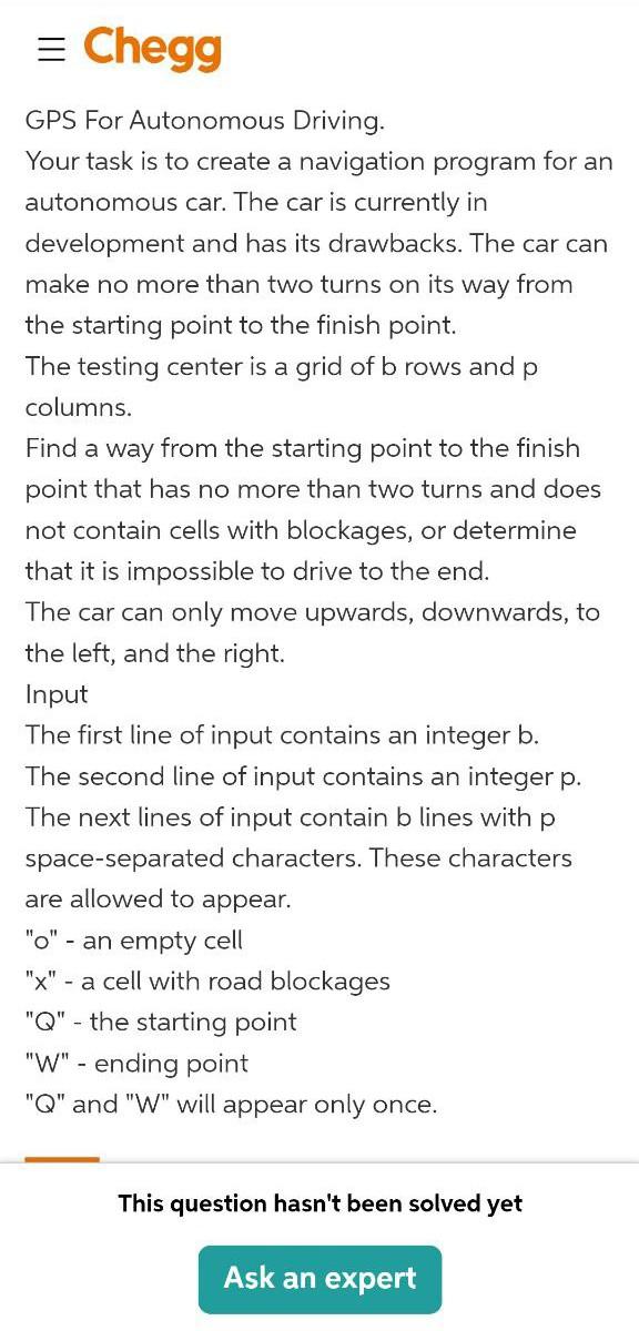 GPS For Autonomous Driving. Your task is to create a | Chegg.com
