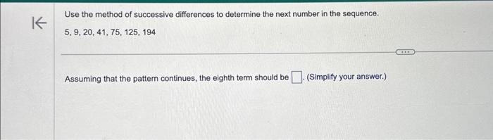 Solved Use the method of successive differences to determine | Chegg.com