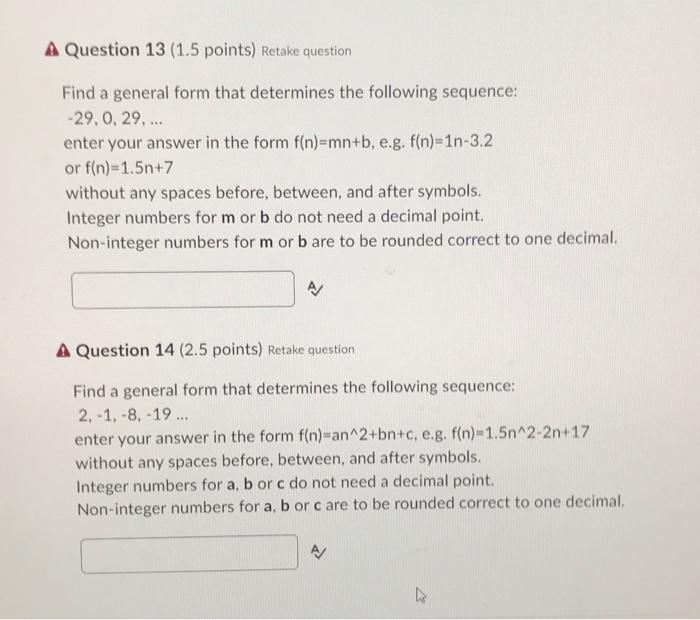 Solved A Question 1 (1 point) Retake question Determine the | Chegg.com