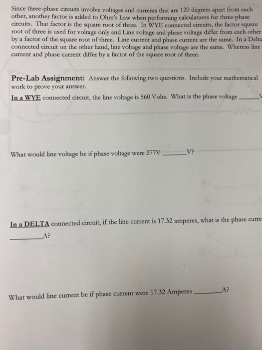 Solved Since three-phase circuits involve voltages and | Chegg.com