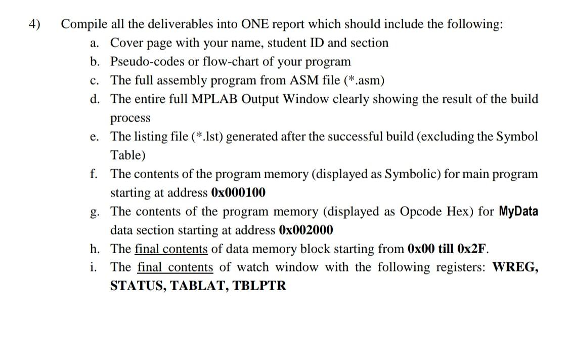 Solved Instructions: a. Write ONE complete assembly program | Chegg.com